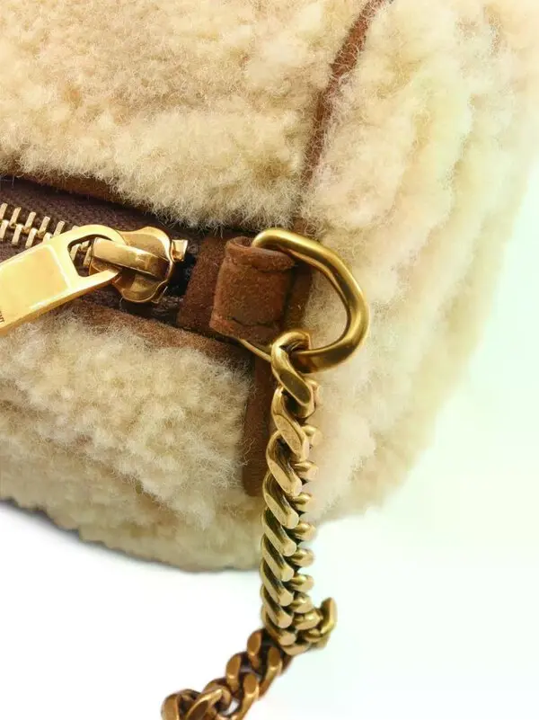 Saint Laurent Mini Sade Quilted Shearling Shoulder Bag