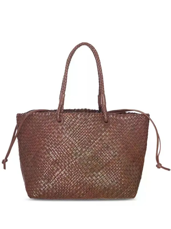 IBELIV Bazika Woven Leather Tote Bag - Brown