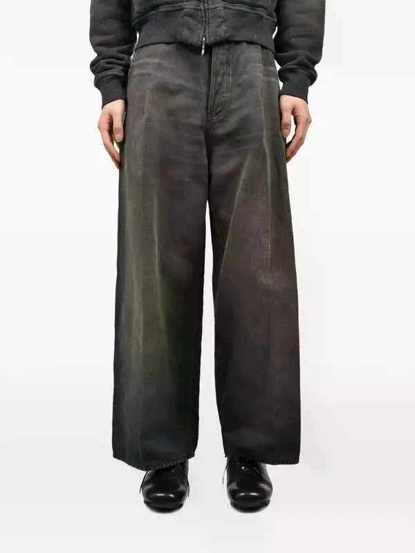 MASU Faded Wide-leg Jeans