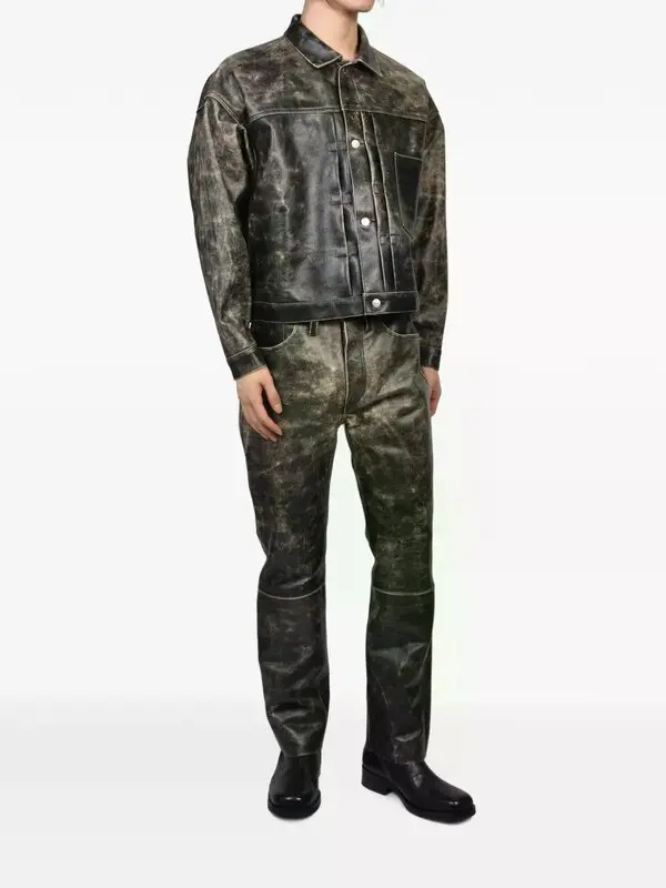 SAINT MXXXXXX Distressed Leather Jacket