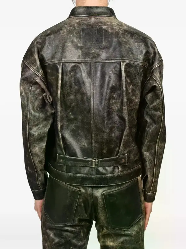 SAINT MXXXXXX Distressed Leather Jacket