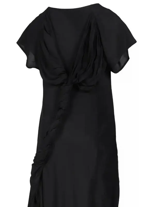 LIMI FEU Wrinkled Twisted Midi Dress