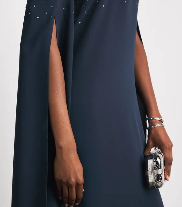 Carolina Herrera Embellished Cape Gown