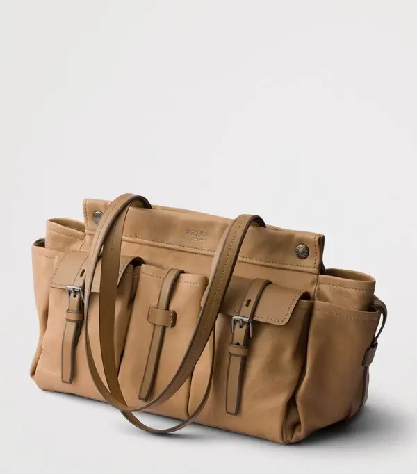 Prada Large Leather Route Tote Bag
