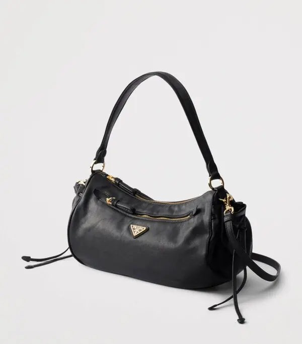 Prada Small Leather Desiree Shoulder Bag - Black