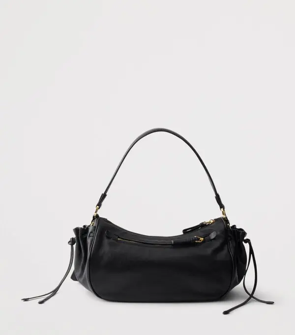 Prada Small Leather Desiree Shoulder Bag - Black