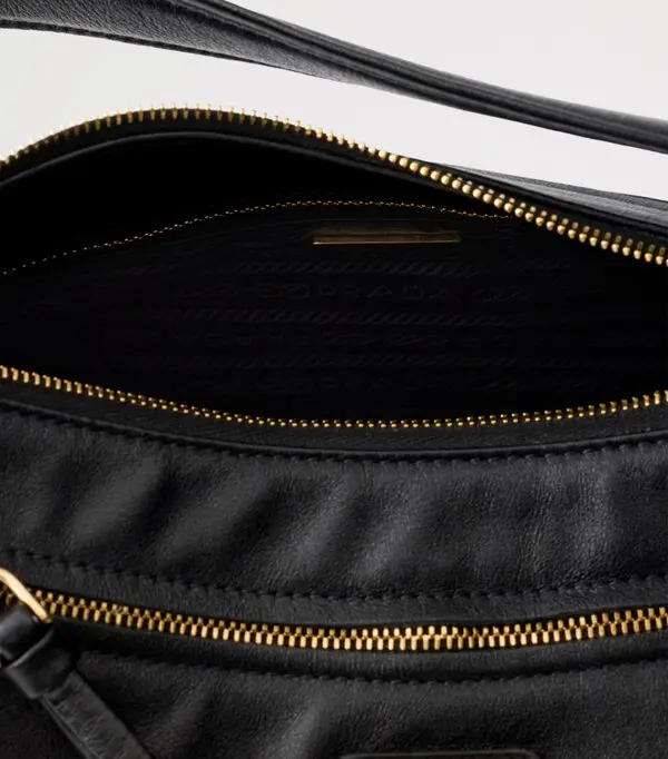 Prada Small Leather Desiree Shoulder Bag - Black