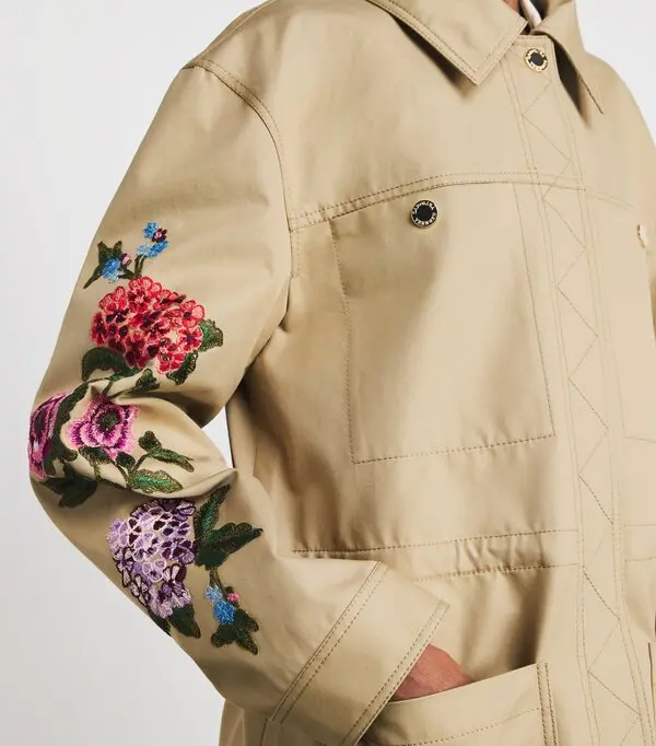 Carolina Herrera Embroidered Trench Coat