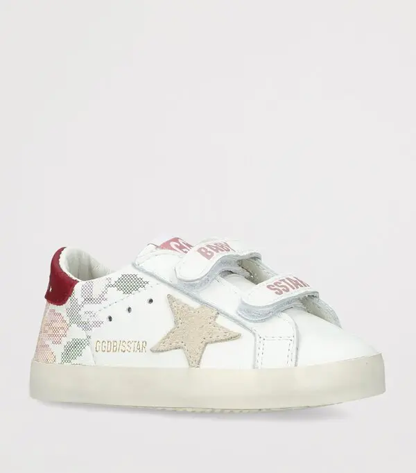 GOLDEN GOOSE Leather Baby School Floral Sneakers