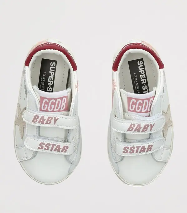 GOLDEN GOOSE Leather Baby School Floral Sneakers