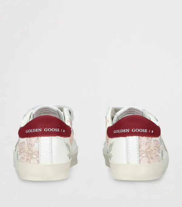 GOLDEN GOOSE Leather Baby School Floral Sneakers