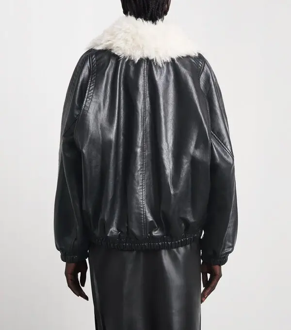 Source Unknown Faux Fur-collar Rioni Bomber Jacket