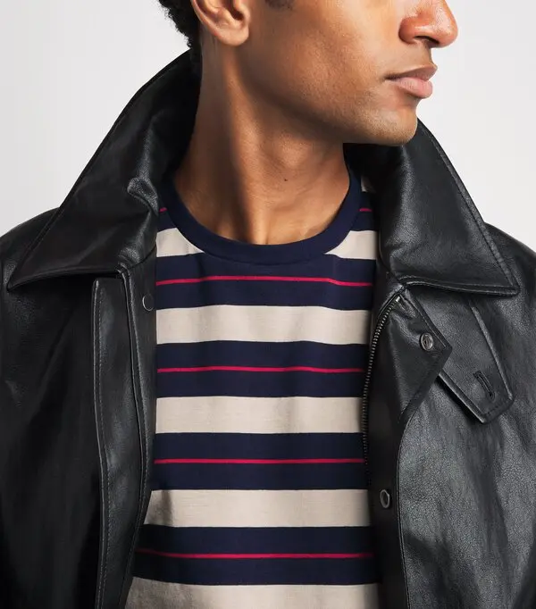 SYSTEM Cotton Stripe Logo T-shirt