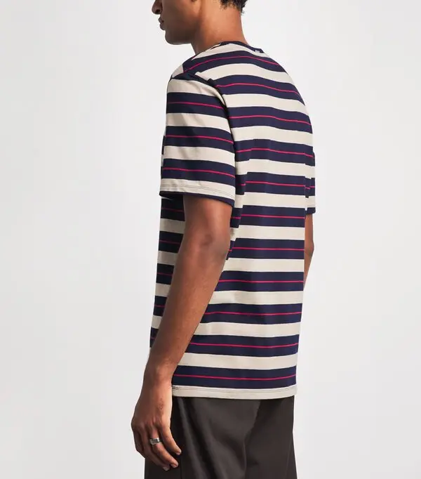 SYSTEM Cotton Stripe Logo T-shirt