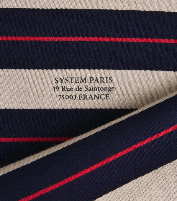 SYSTEM Cotton Stripe Logo T-shirt
