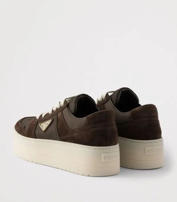 Prada Suede And Re-nylon Downtown Bold Sneakers