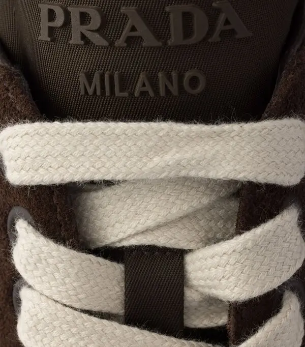 Prada Suede And Re-nylon Downtown Bold Sneakers
