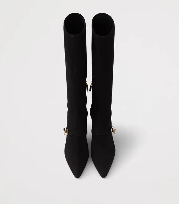 Prada Stretch Suede Knee-high Boots 55