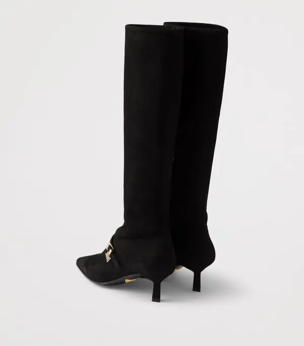 Prada Stretch Suede Knee-high Boots 55