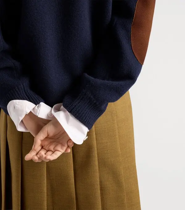 Prada Silk Scarf-neck Shirt
