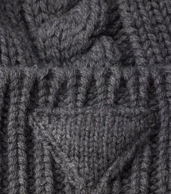 Prada Virgin Wool Triangle Beanie