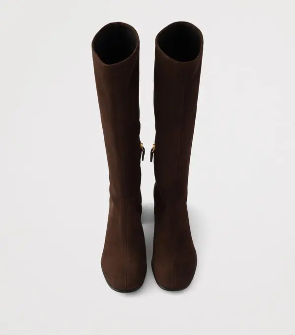 Prada Stretch Suede Knee-high Boots 55