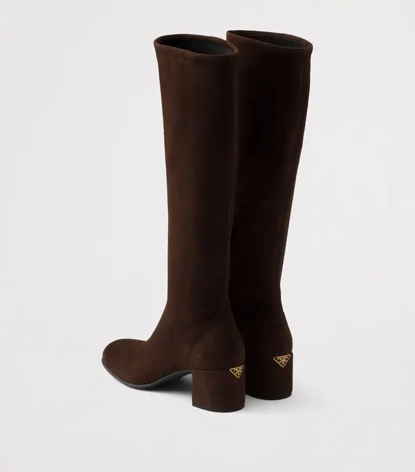 Prada Stretch Suede Knee-high Boots 55