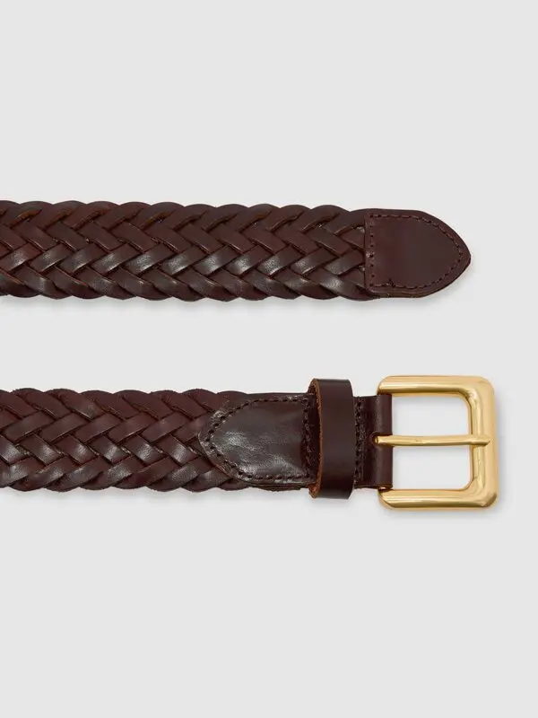 REISS Leather Woven Belt