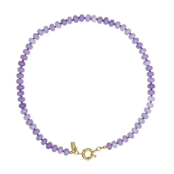 CHRISTINA GREENE Sweet Stone Beaded Knotted Necklace - Purple