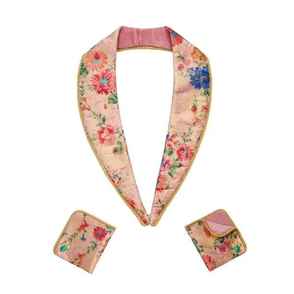 Victoria Grant Roseraie Couture Tuxedo Lapels And Cuffs - Pink/red/green