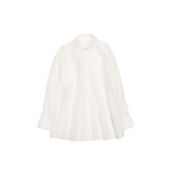 MUTE BY JL Sol Semi-sheer Tencel Overshirt - White
