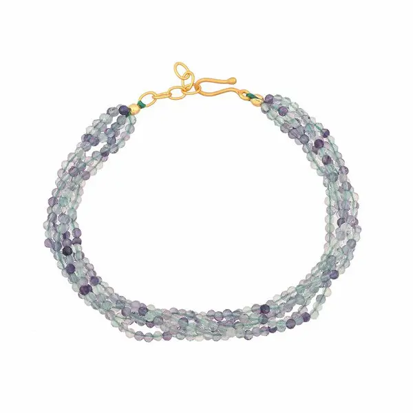 OPIUM JEWELS Blue / Gold Fluorite Multi-strand Thread Bracelet