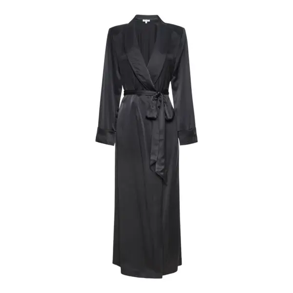 KATRO Matador Silk Satin Robe - Black