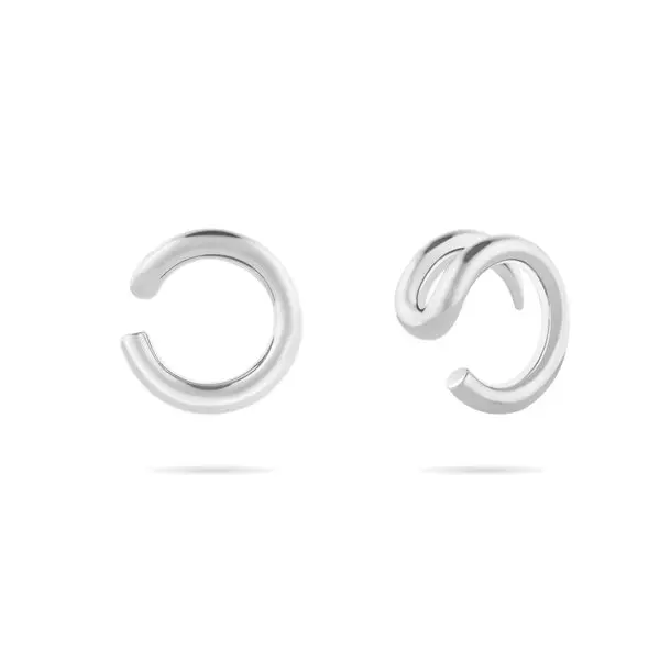 MEULIEN Pointed Double Band Ear Cuff - Silver