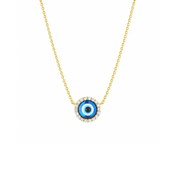 SPERO LONDON Halo Evil Eye Sterling Silver Necklace - Blue