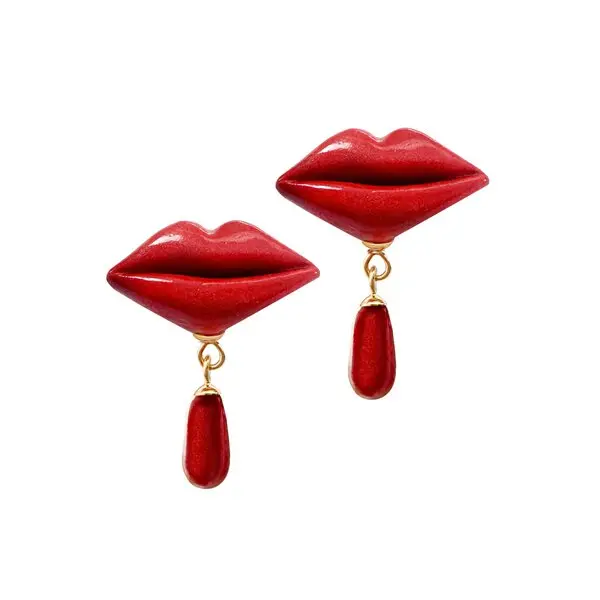 SCULP Lipstick Drop Lips Dangle Earring