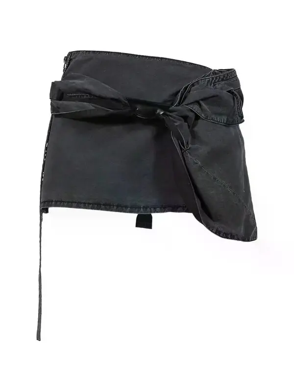 HYEIN SEO Knotted Asymmetric Mini Skirt - Black