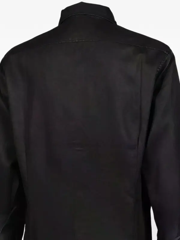 P.L.N. Pointed-collar Curved-hem Shirt