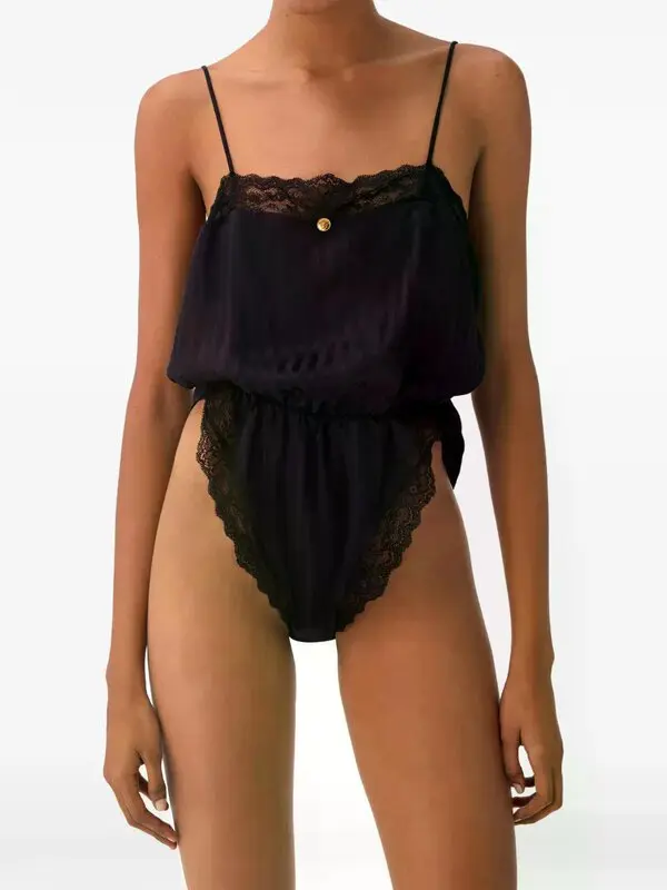 Versace Lace-trim Jacquard Silk Body