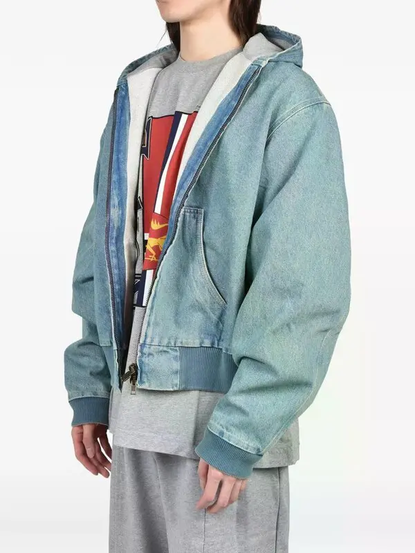 Vetements Hooded Washed Denim Jacket