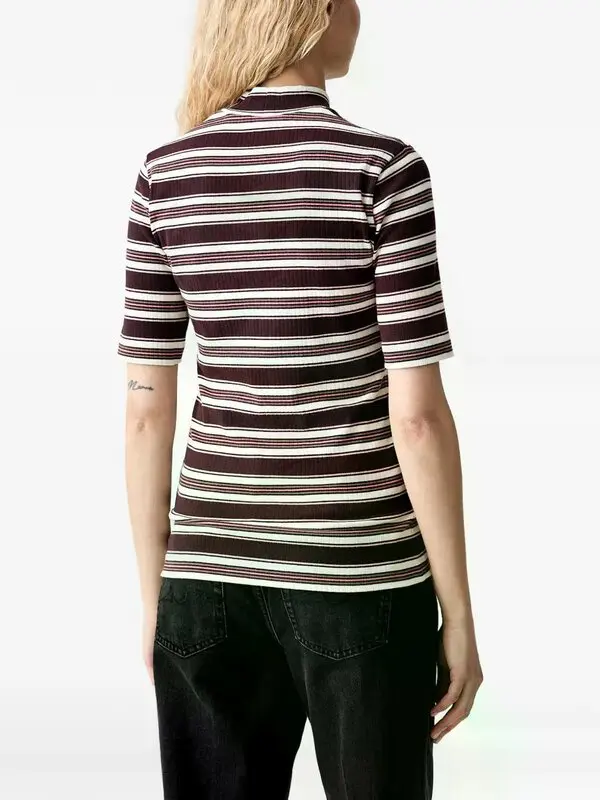 Marc O'polo Striped Ribbed-knit Top