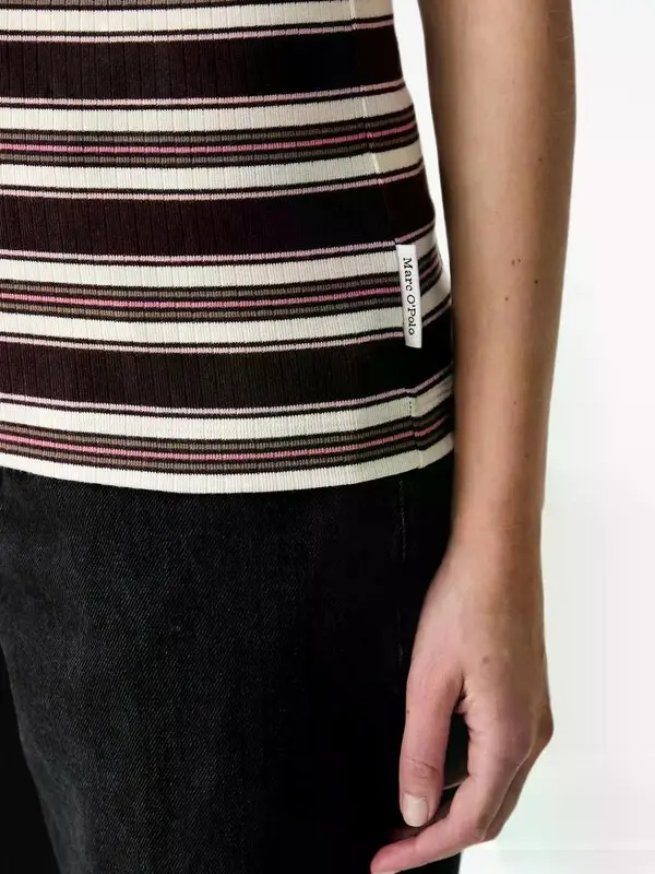 Marc O'polo Striped Ribbed-knit Top