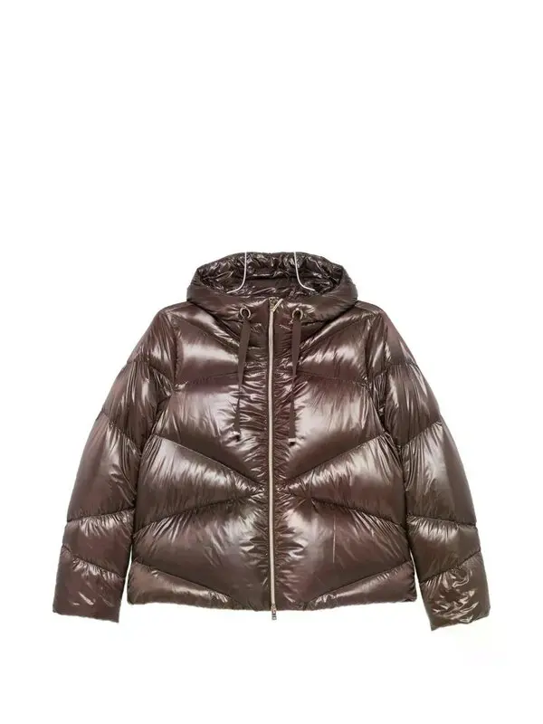 Herno Quilted Hooded Jacket - Brown