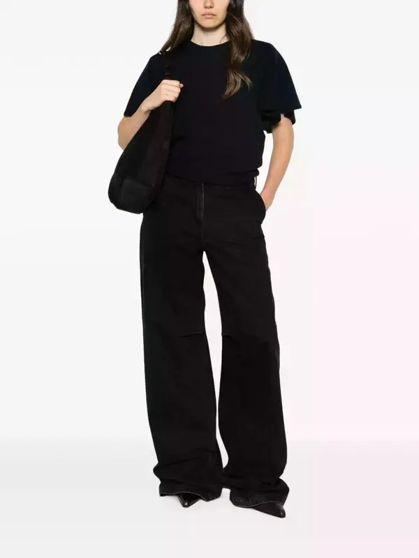 TWINSET Ruffled-sleeve Knitted T-shirt