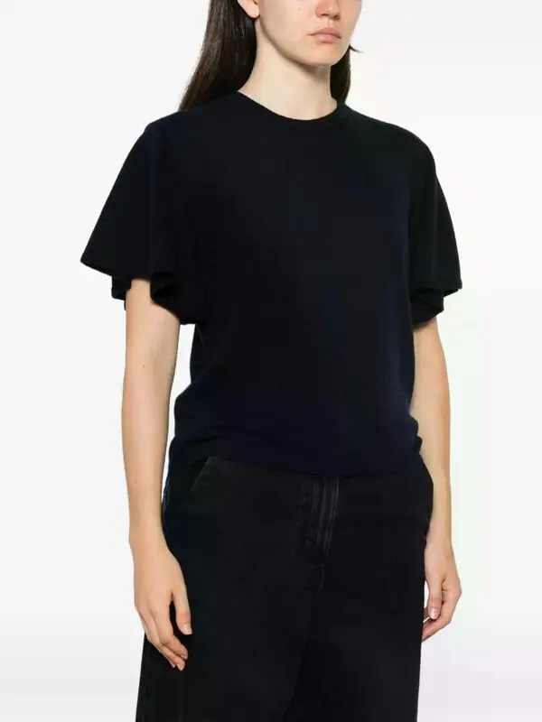 TWINSET Ruffled-sleeve Knitted T-shirt