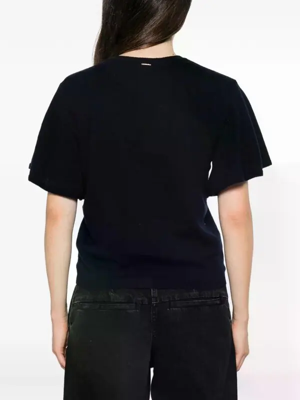 TWINSET Ruffled-sleeve Knitted T-shirt