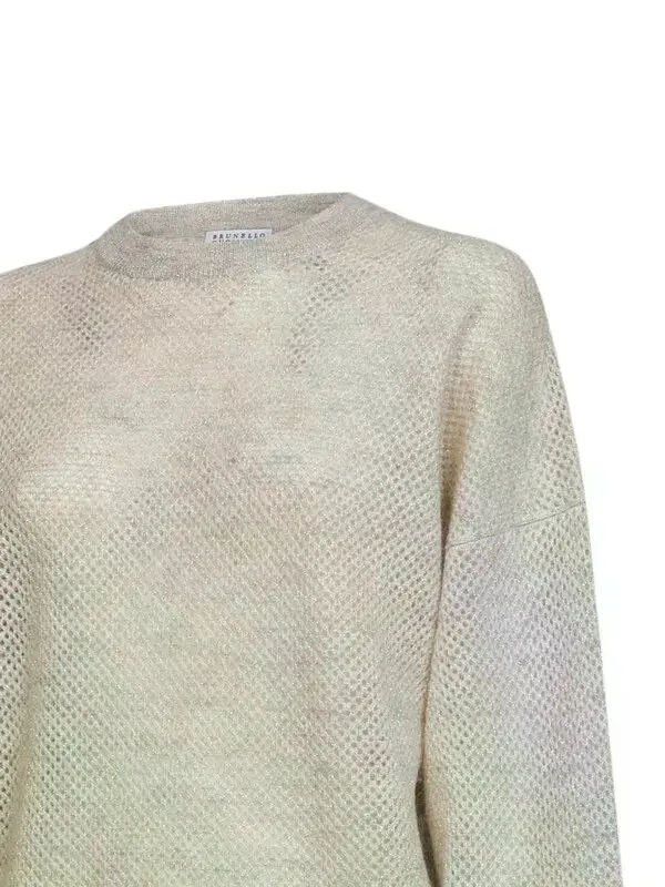 Brunello Cucinelli Openwork Lamé-thread Sweater
