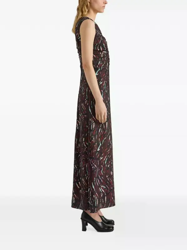 Proenza Schouler White Label Clem Printed Ruched Maxi Dress