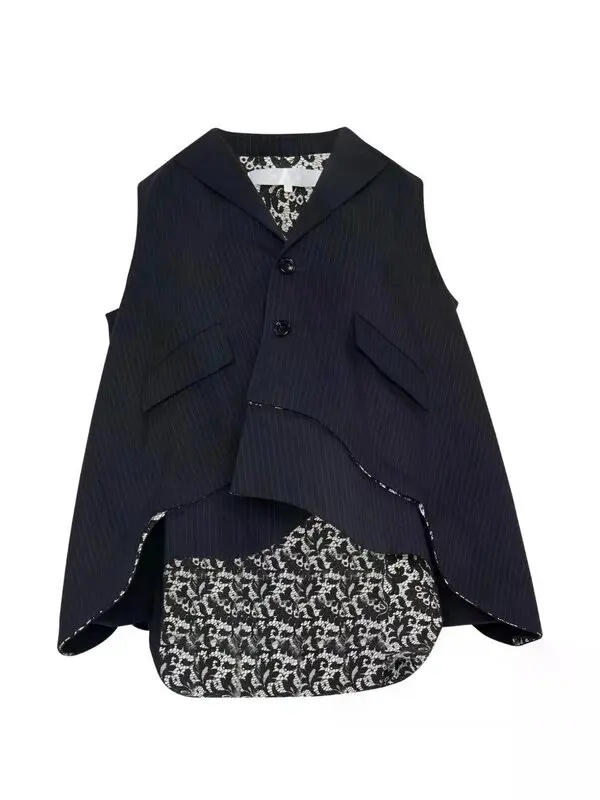 TAO Pinstripe Lace-panel Waistcoat