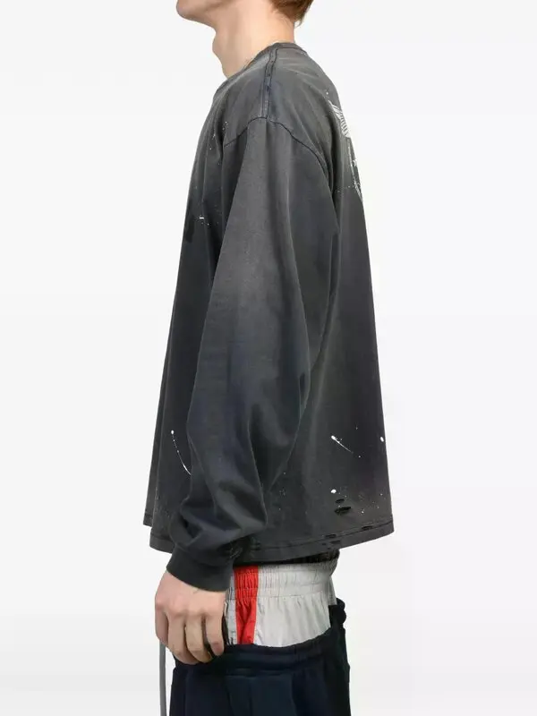 PROTOCOL INDEX Distressed Paint-splatter Sweatshirt